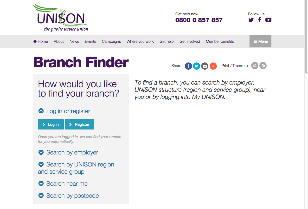 Coming soon to the UNISON website: the online Branch Finder | Blogs ...